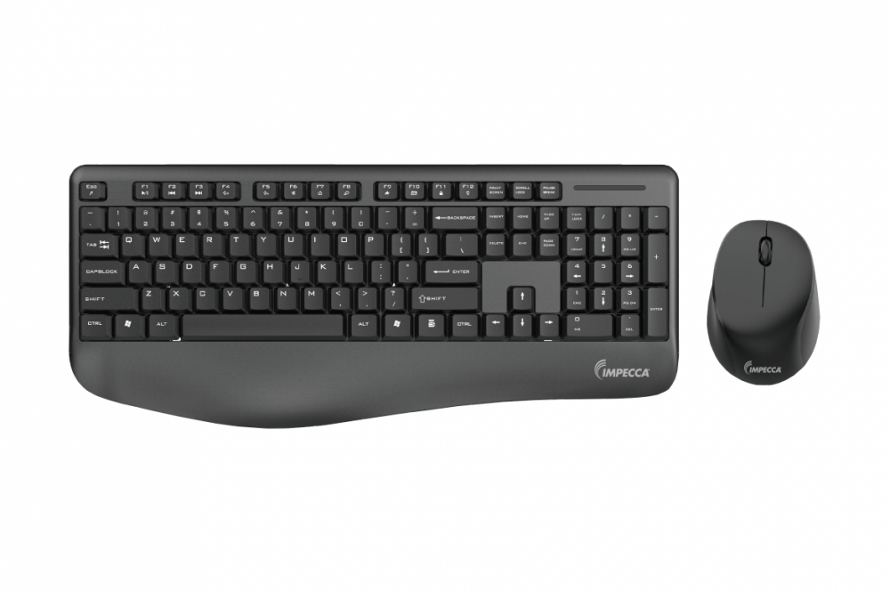 IMPECCA Wireless Multimedia Keyboard & Mouse With Ergonomic Palm-Rest ...