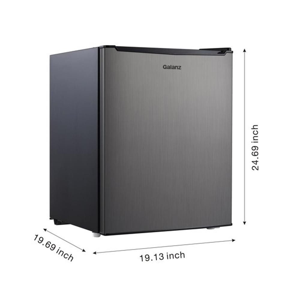 2-GIG 2.7 Cu ft Single Door Compact Refrigerator, Stainless Steel